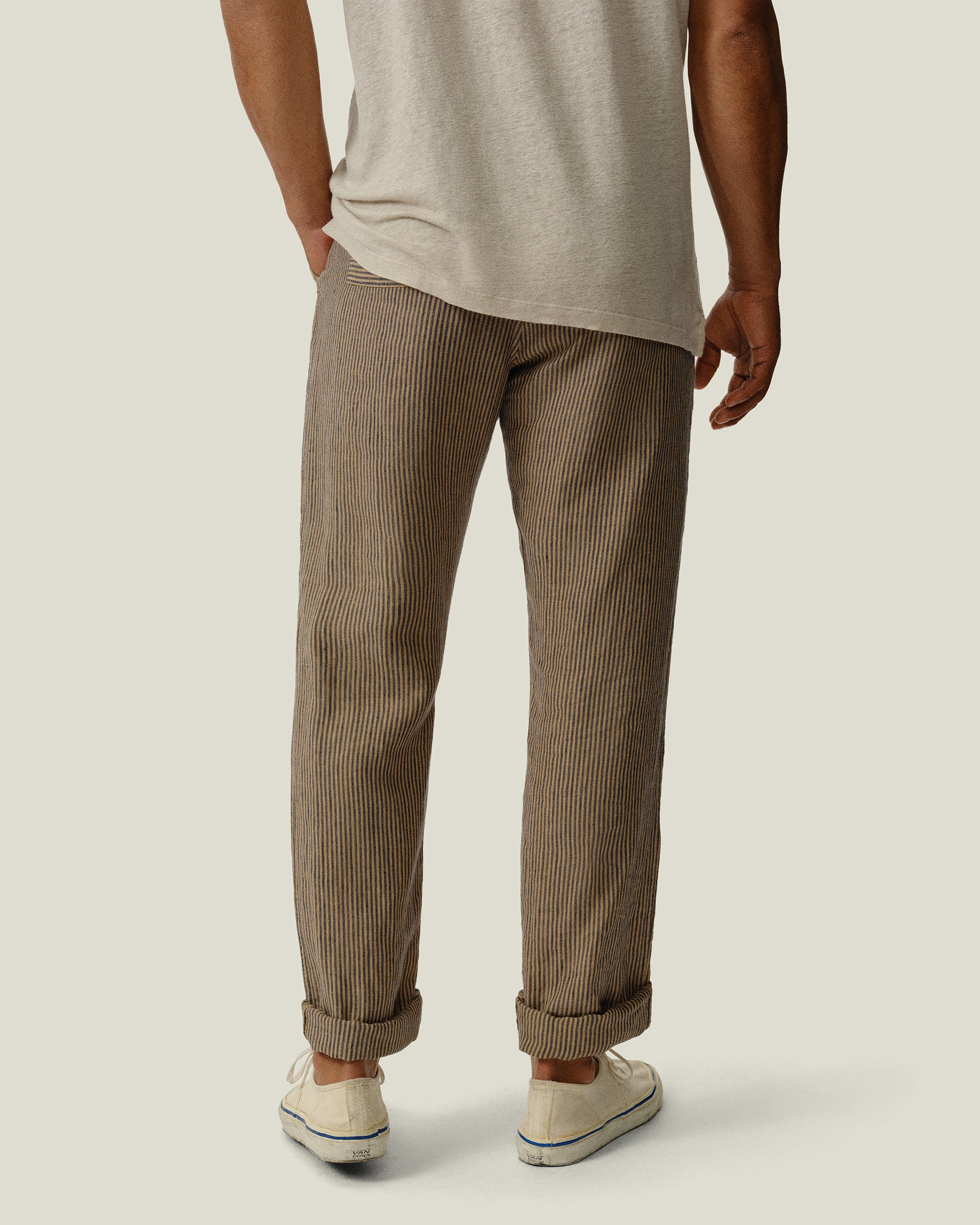 Bo Linen Drawstring Pants - Sustainable French Linen / Overdye Chai ...