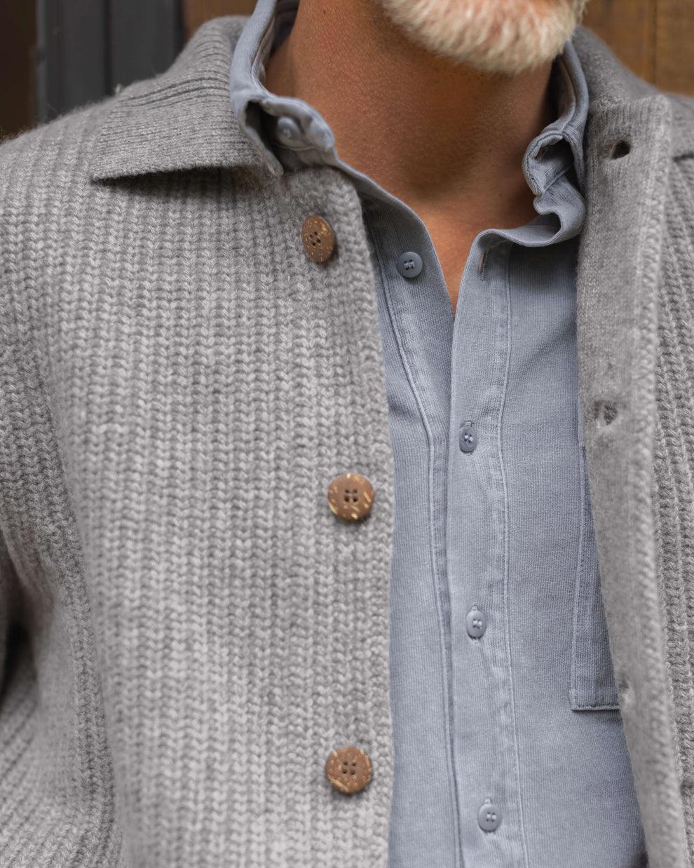 Knit Kite Heavyweight Merino Wool Jacket / Faded Silver Steel – Alex Crane