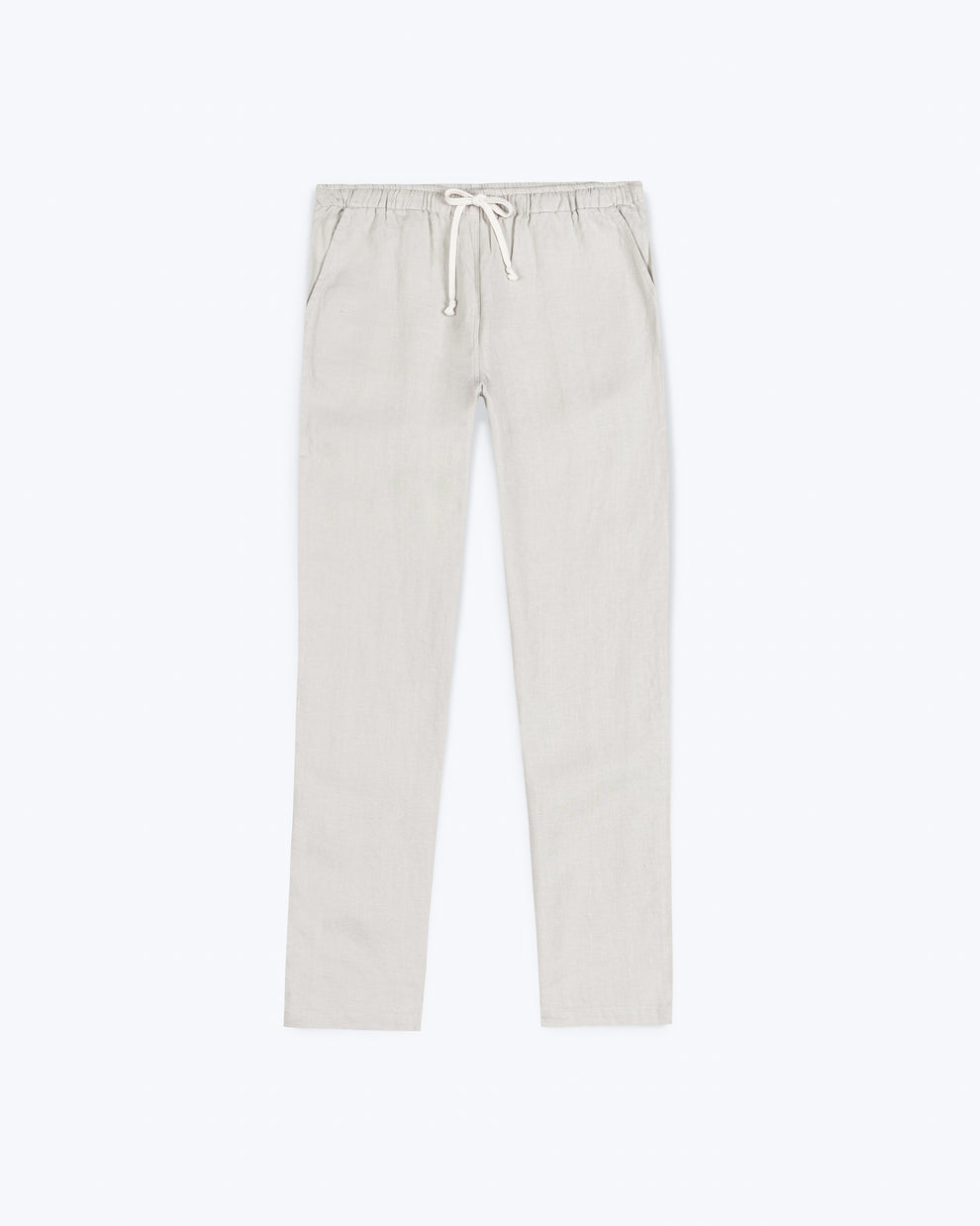 Bo Linen Drawstring Pants - Sustainable French Linen / Natural Bone ...